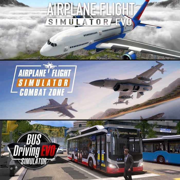 Airplane Flight Simulator : EVO & Combat Zone + Bus Driving Simulator ...