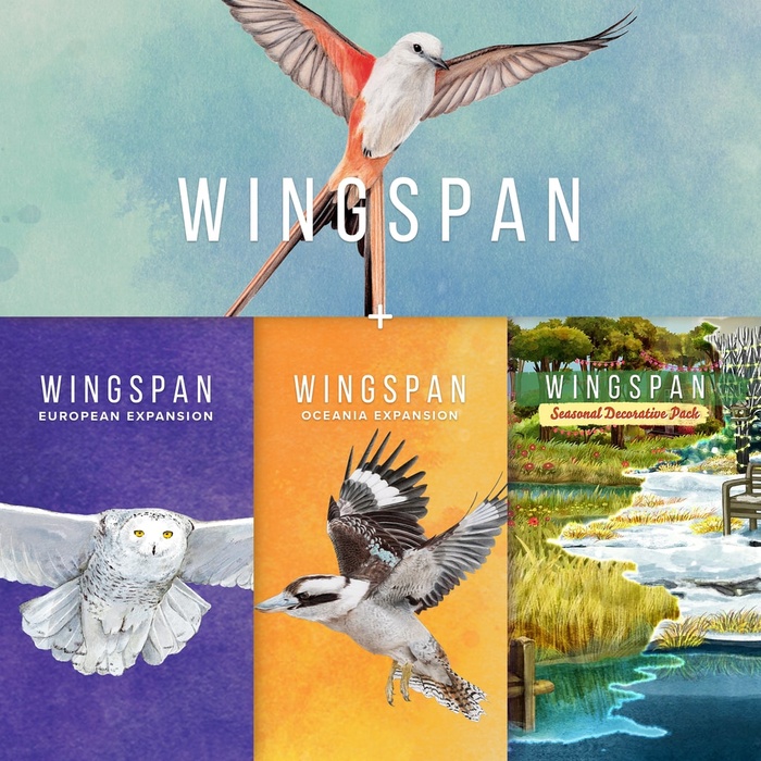 Wingspan + European Expansion + Oceania Expansion + Seasonal Decorative ...